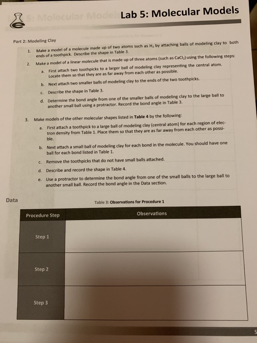 Solved Lab 5: Molecular Models Concepts to explore | Chegg.com