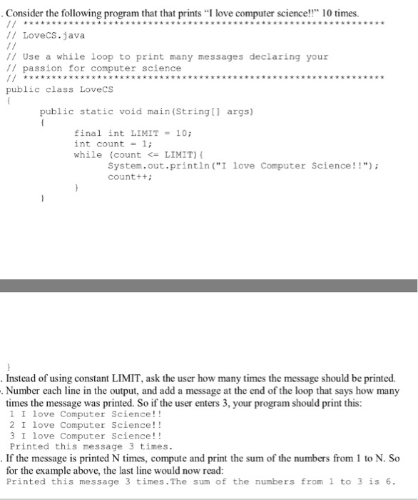 Solved Consider the following program that that prints "I | Chegg.com