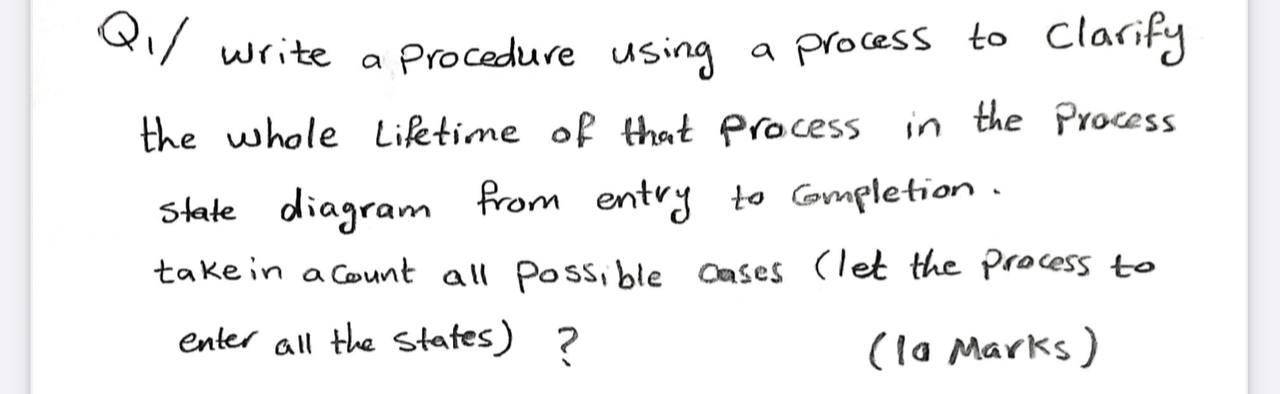 Solved Qi/ write a procedure using a process to clarify the | Chegg.com