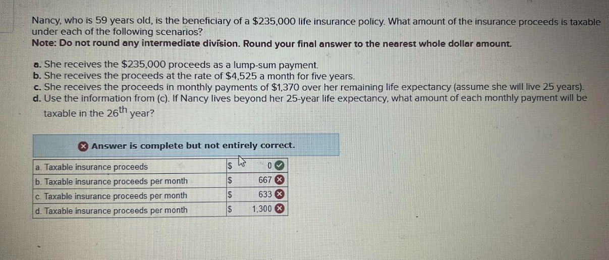 Solved Nancy, who is 59 years old, is the beneficiary of a | Chegg.com