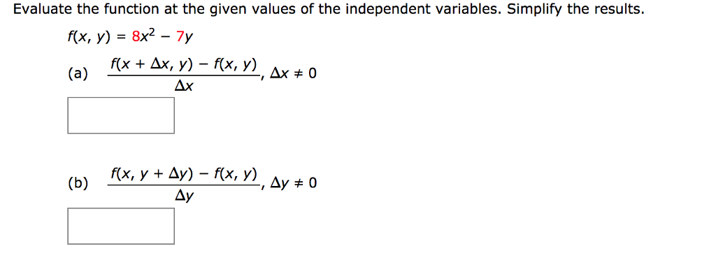 Solved Evaluate the function at the given values of the | Chegg.com