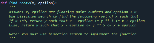 Solved def find_root2(x, epsilon): Assume: x, epsilon are | Chegg.com