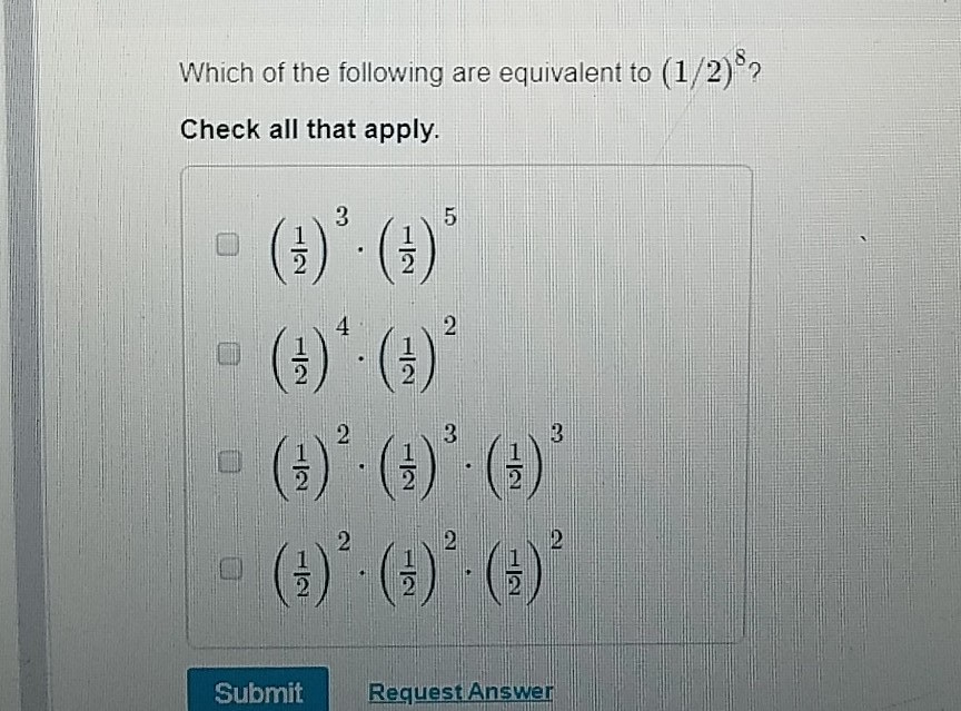 Solved Which Of The Following Are Equivalent To 1 2 Chegg solved-which-of-the-following-are-equivalent-to-1-2-chegg