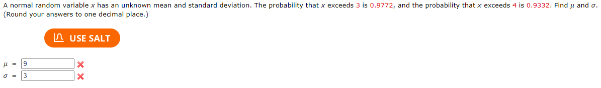 Solved A normal random variable x has an unknown mean and | Chegg.com