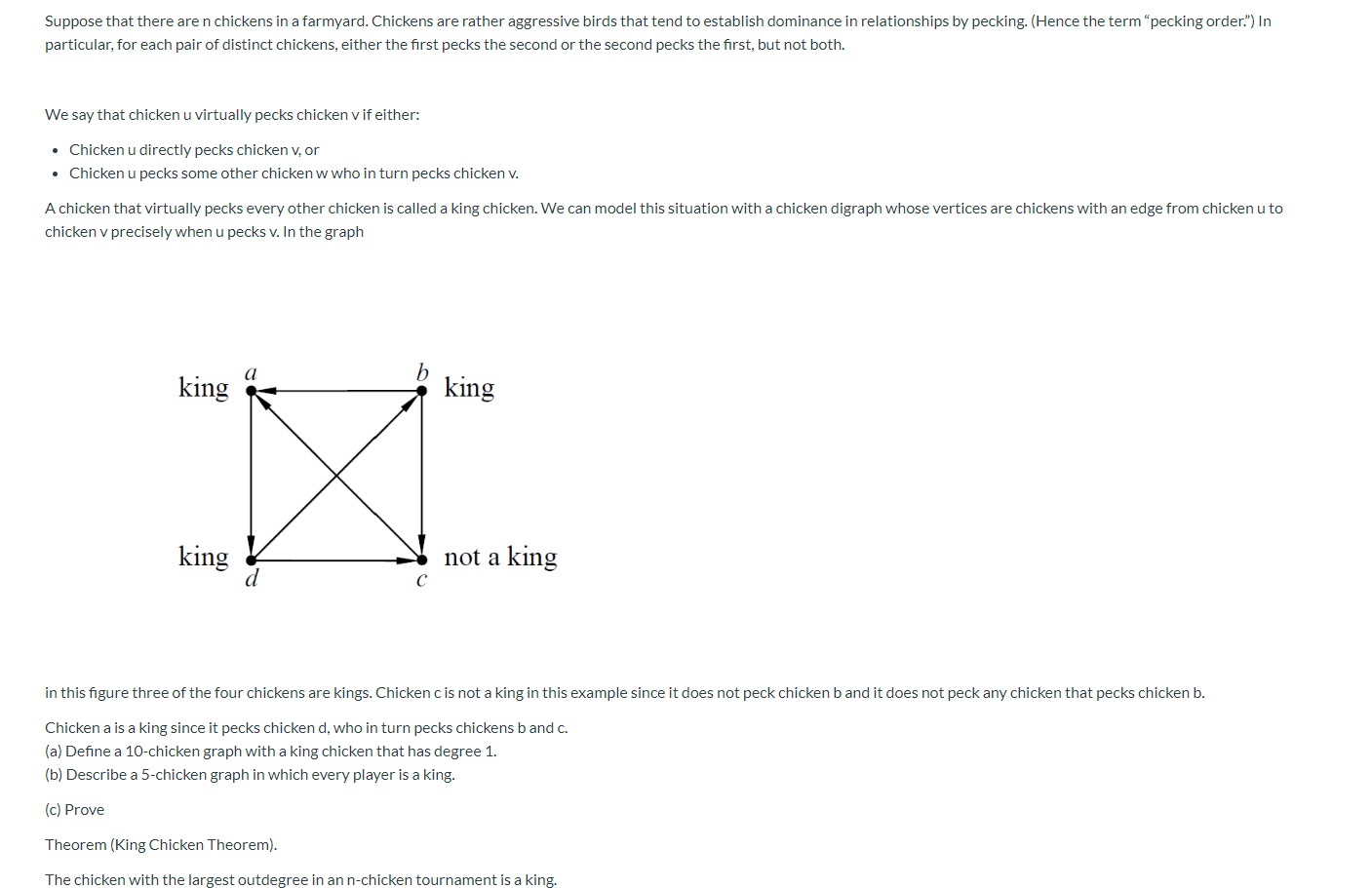 Solved Chicken Farm Suppose that there are n chickens in a | Chegg.com