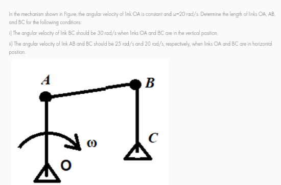 Solved In the mechanism shown in Figure, the angular | Chegg.com