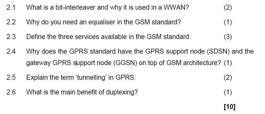 Solved 2.1 What is a bit-interleaver and why it is used in a | Chegg.com