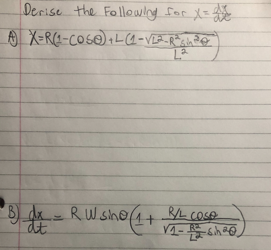 Derise the following for x=dEdx f) | Chegg.com