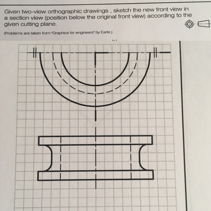 Solved Given two-view orthographic drawings, sketch the new | Chegg.com