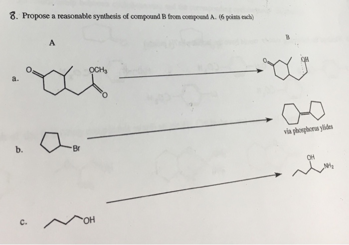 Solved 8. Propose a reasonable synthesis of compound B from | Chegg.com