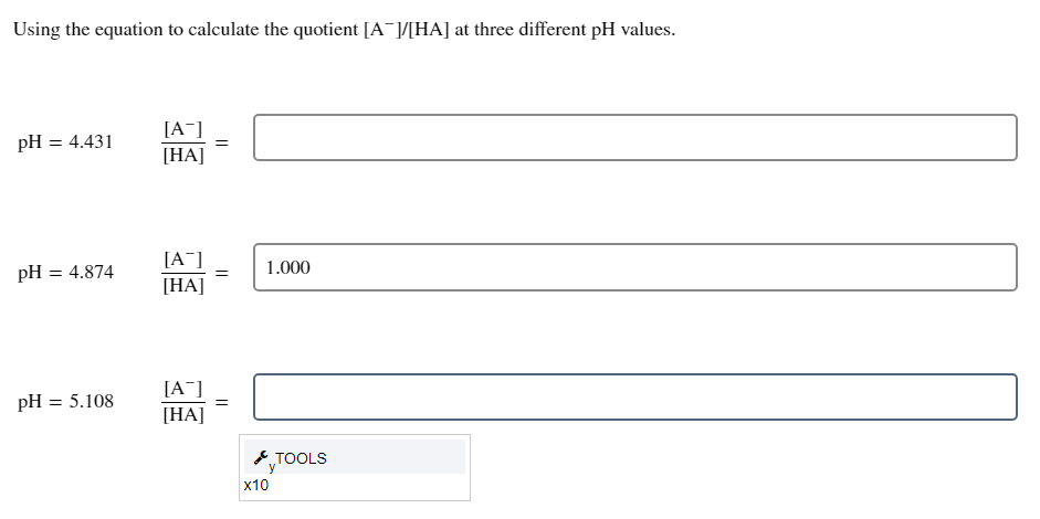 Using the equation to calculate the quotient A-HA ﻿at | Chegg.com