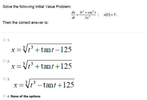 Solved Solve The Following Initial Value Problem 7260