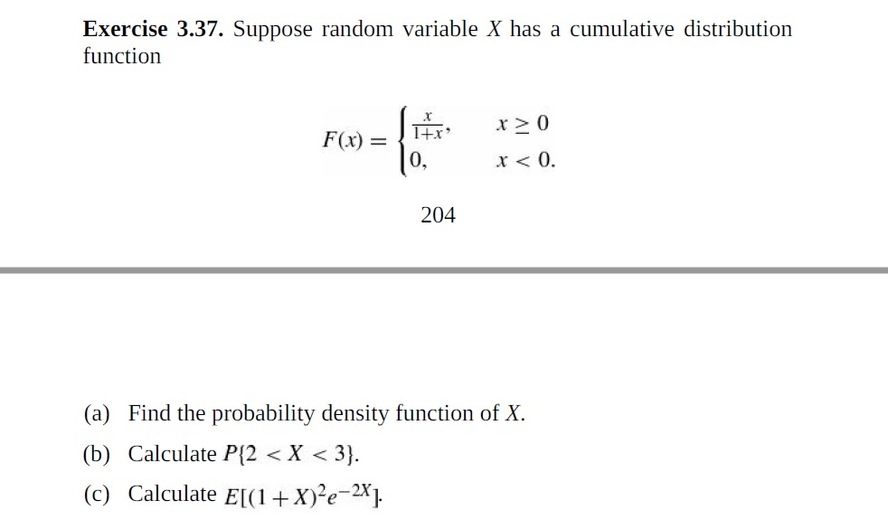Solved Exercise 3.37. Suppose random variable X has a | Chegg.com