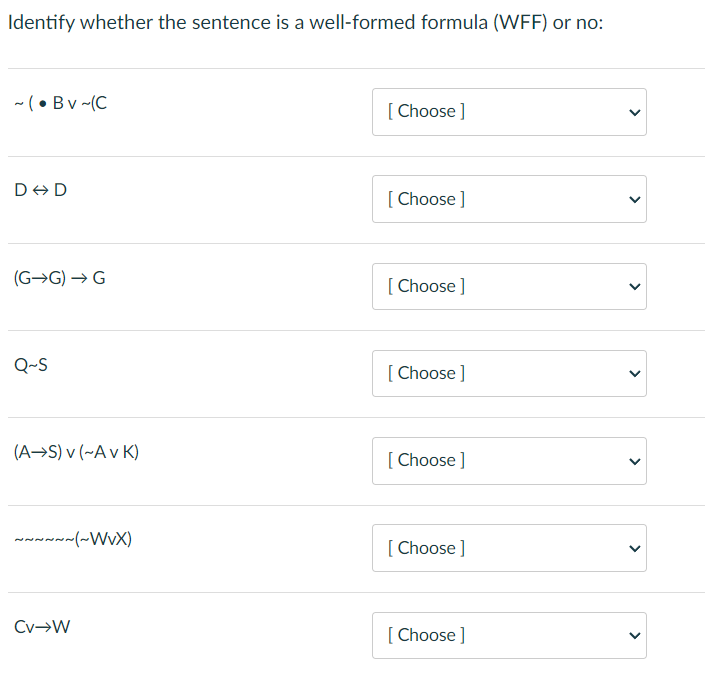 Identify whether the sentence is a well-formed | Chegg.com