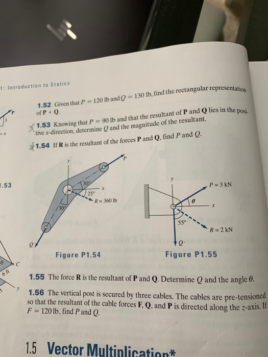 Solved 1: Introduction to Statics 130 Ib, find the | Chegg.com