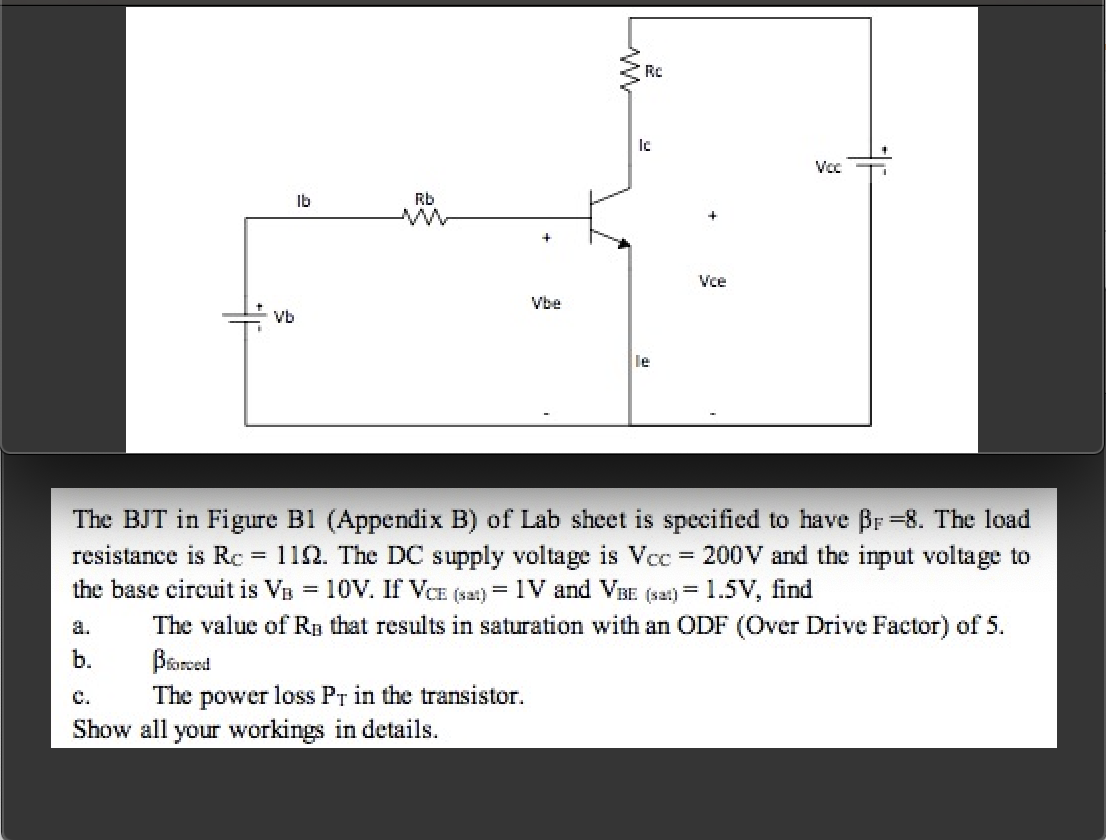 Solved AN Voc Vce Vbe VD The BJT in Figure B1 (Appendix B) | Chegg.com