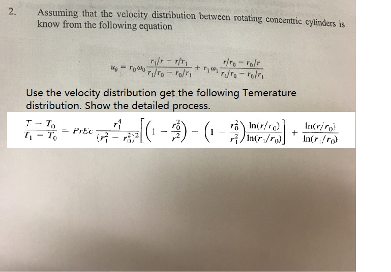 Solved Consider flow between concentric cylinders, with the | Chegg.com