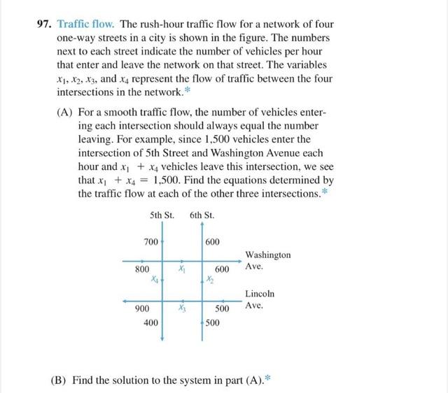 Solved 77. Traffic flow. The rush-hour traffic flow for a | Chegg.com Solved 77. Traffic flow. The rush-hour traffic flow for a | Chegg.com