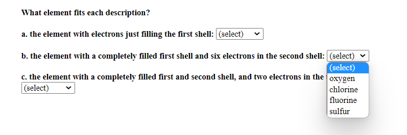 Solved What element fits each description? a. the element | Chegg.com