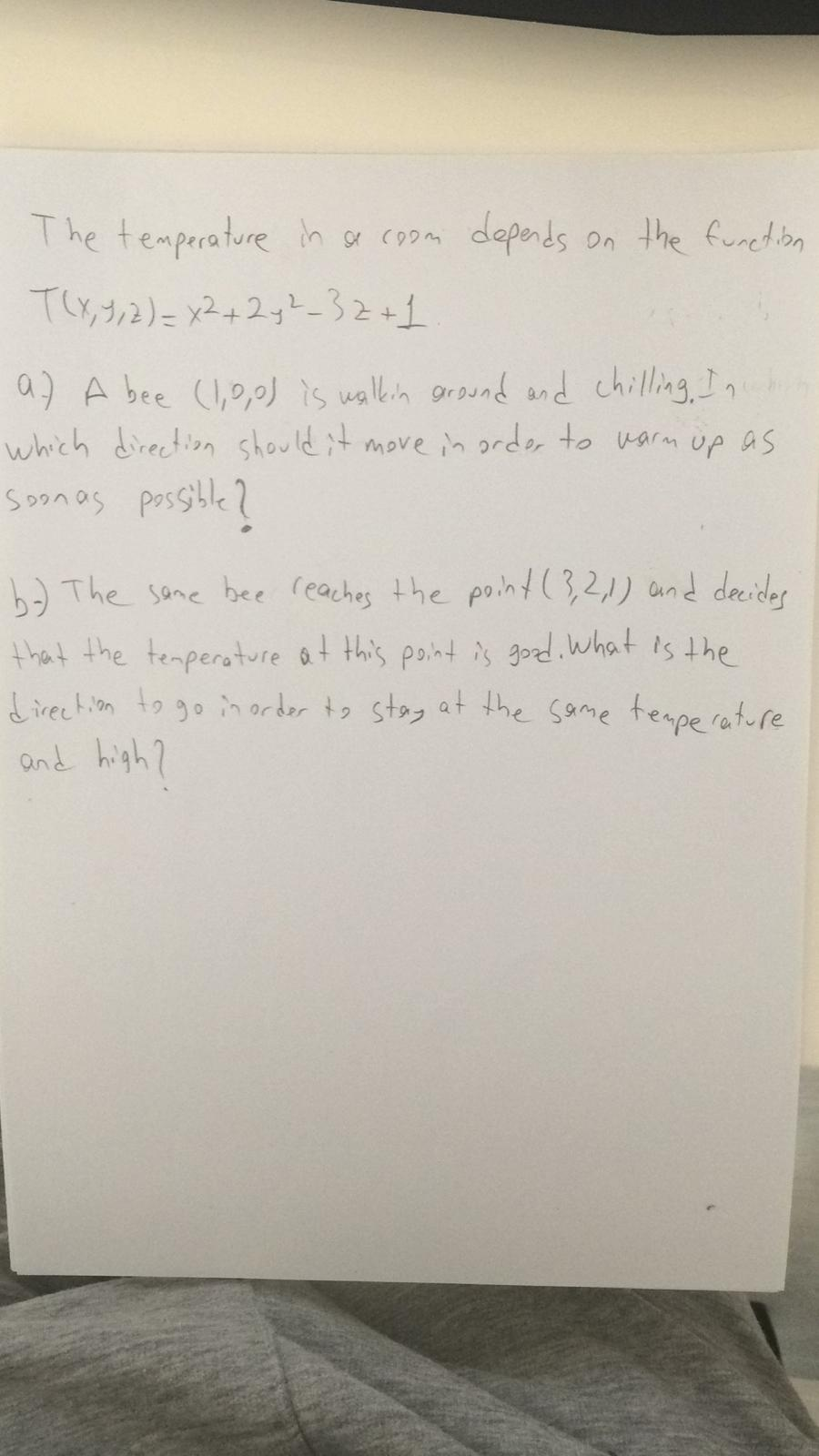 Solved The temperature in so coom depends depends on the | Chegg.com