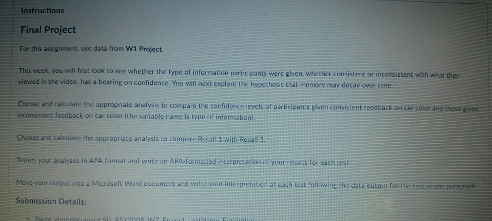 Solved Instructions Final Project For this assignment, use | Chegg.com