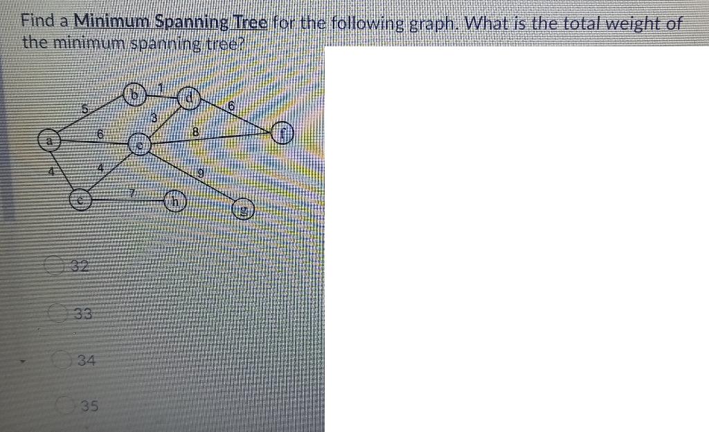 Solved Find a Minimum Spanning Tree for the following graph. | Chegg.com