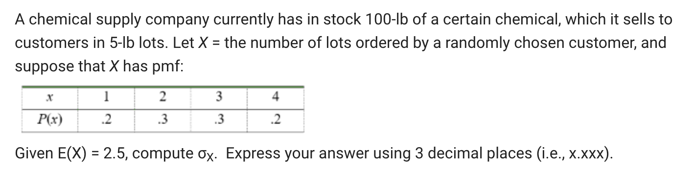 Solved A chemical supply company currently has in stock | Chegg.com