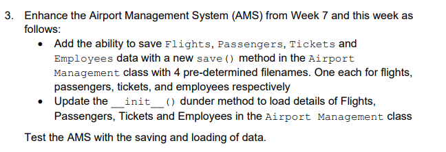 Solved Enhance the Airport Management System (AMS) ﻿from | Chegg.com