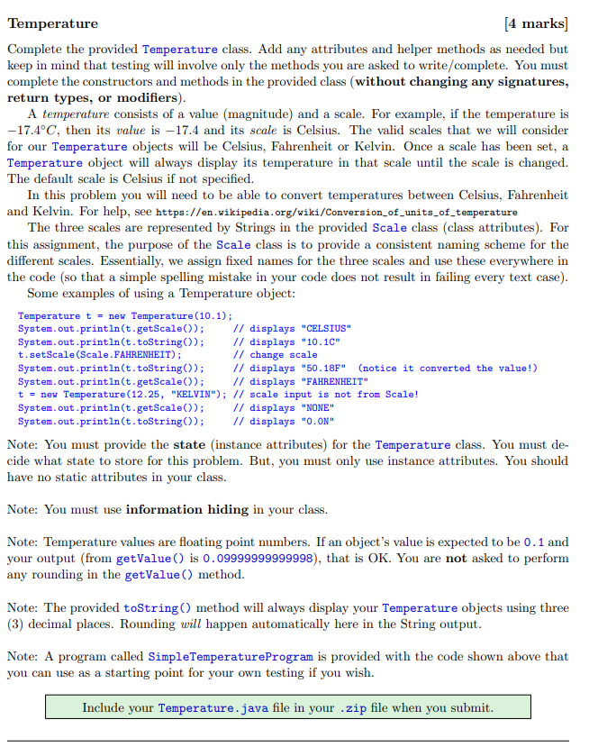 Solved Scale,java /** The Scale class provides class | Chegg.com