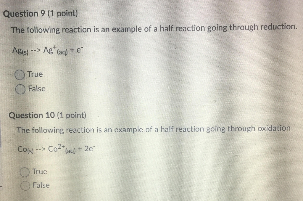 Solved Question 9 (1 point) The following reaction is an | Chegg.com