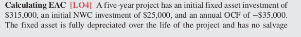 Solved Calculating EAC [L04] A five-year project has an | Chegg.com