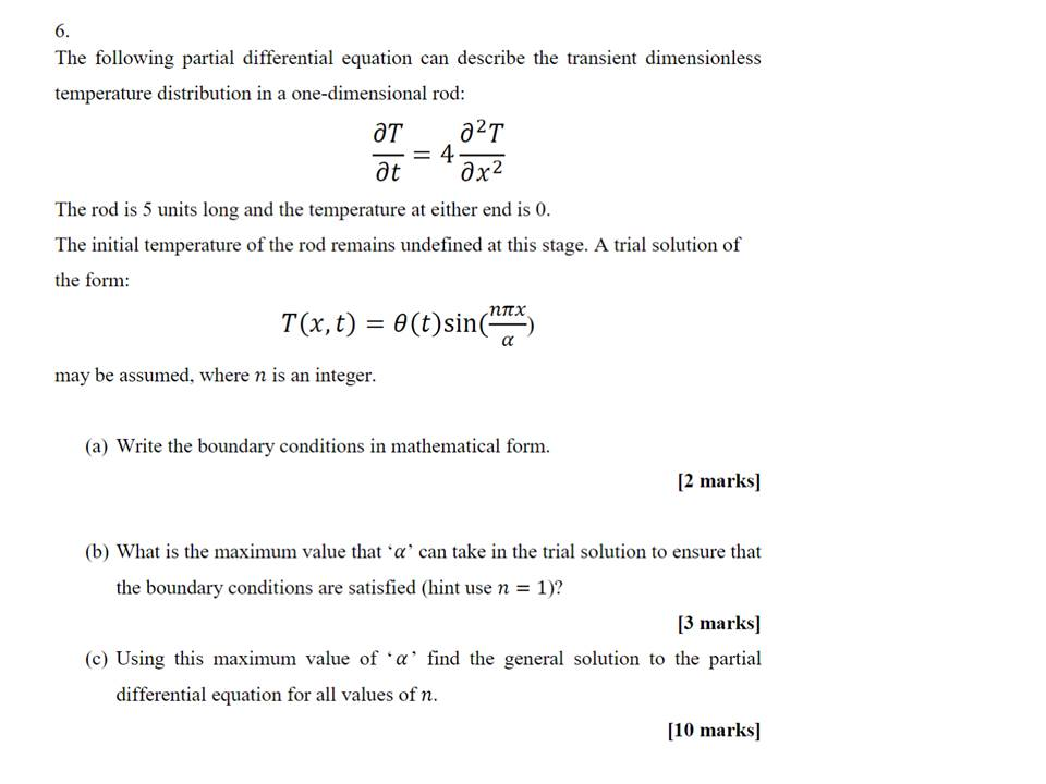 6. The following partial differential equation can | Chegg.com