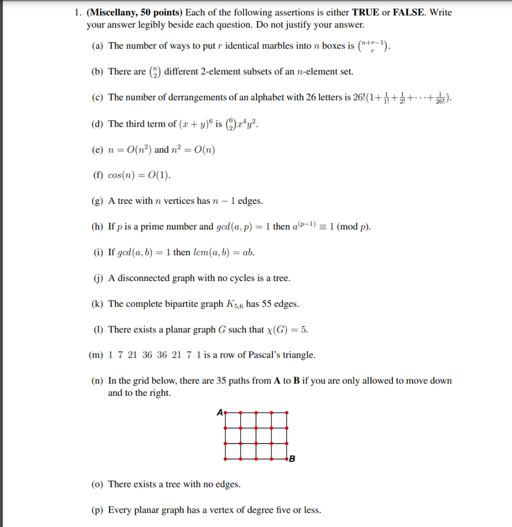 Solved IMMEDIATE DISCRETE MATH HELP!!! Please read the | Chegg.com