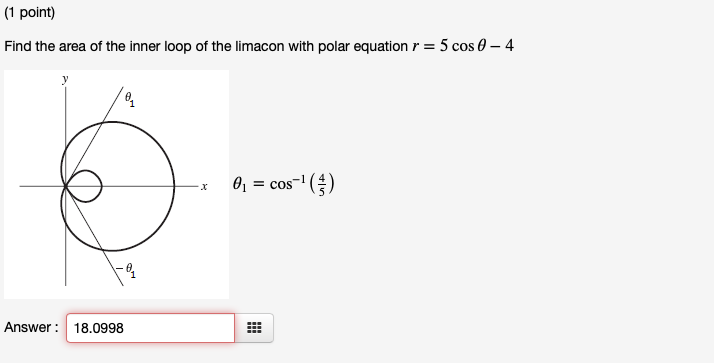 Solved Find The Area Of The Inner Loop Of The Limacon With Chegg solved-find-the-area-of-the-inner-loop-of-the-limacon-with-chegg