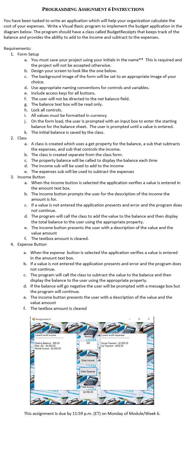 Programming Assignment 6 Instructions You Have Been