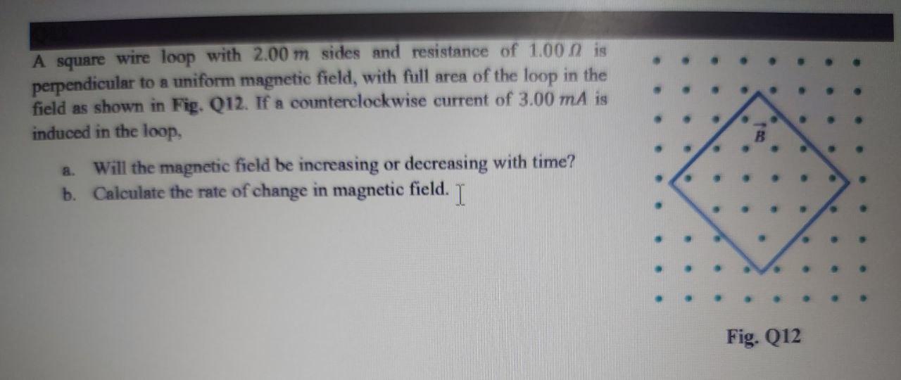 Solved A square wire loop with 2.00 m sides and resistance | Chegg.com