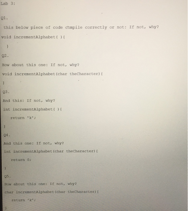 Solved Lab 3: 21. this below piece of code compile correctly | Chegg.com