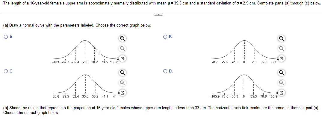 Solved (a) Draw a normal curve with the parameters labeled. | Chegg.com