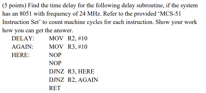 Solved (5 points) Find the time delay for the following | Chegg.com