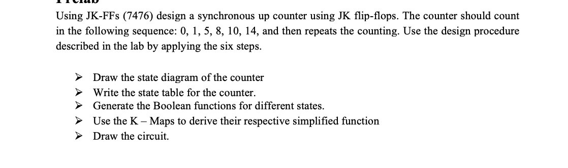 Solved Illud Using JK-FFs (7476) design a synchronous up | Chegg.com