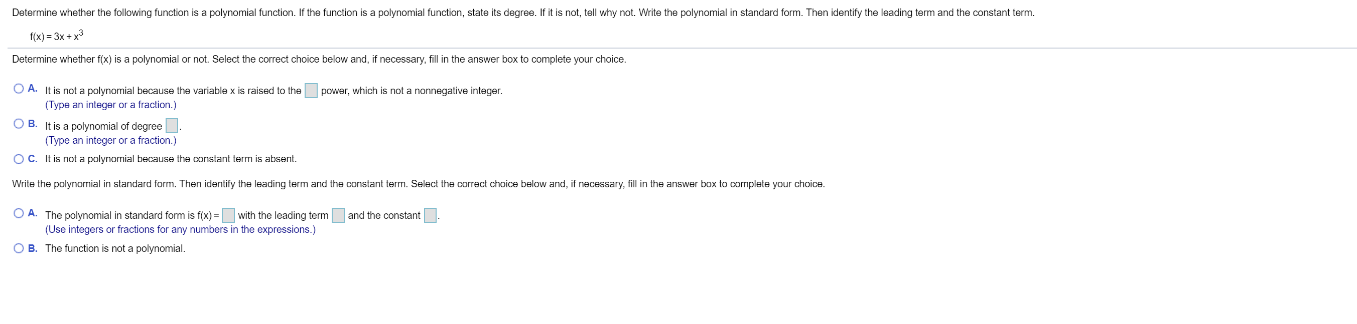 Solved Determine whether the following function is a | Chegg.com