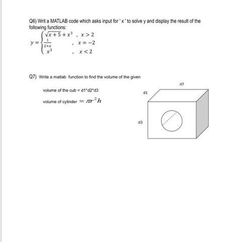 Solved 06) Writ a MATLAB code which asks input for *x* to | Chegg.com
