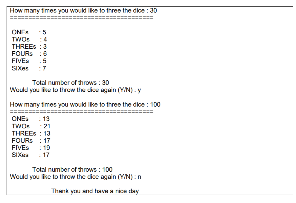 Solved Write a java program that simulate the throwing of a | Chegg.com