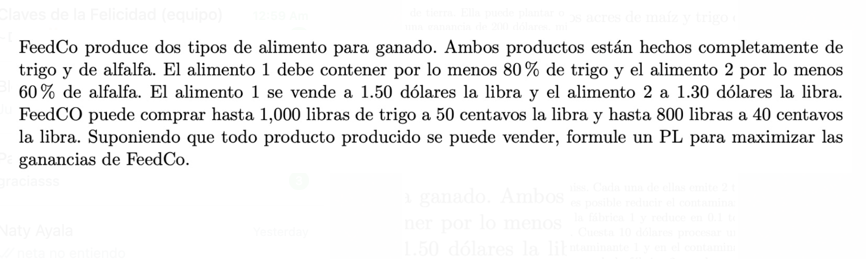 FeedCo produce dos tipos de alimento para ganado. | Chegg.com