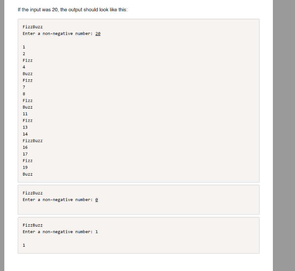 Solved Problem #1 : write FizzBuzz FizzBuzz is a traditional | Chegg.com Solved Problem #1 : write FizzBuzz FizzBuzz is a traditional | Chegg.com