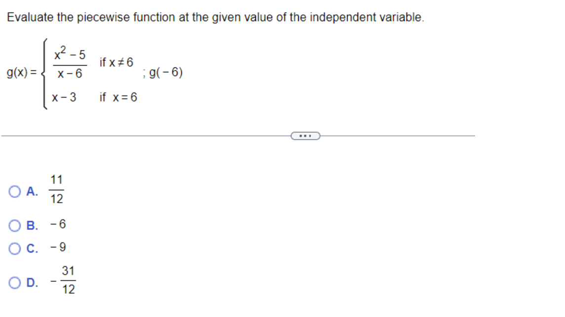 Solved Evaluate the piecewise function at the given value of | Chegg.com