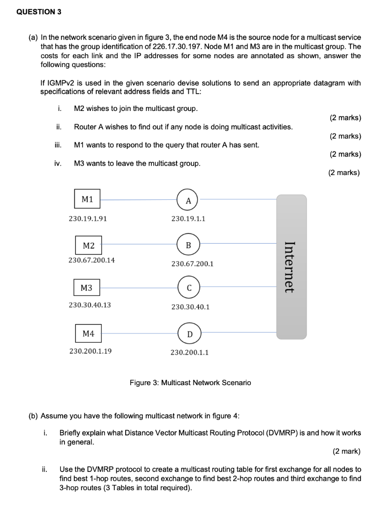 Solved QUESTION 3 (a) In the network scenario given in | Chegg.com