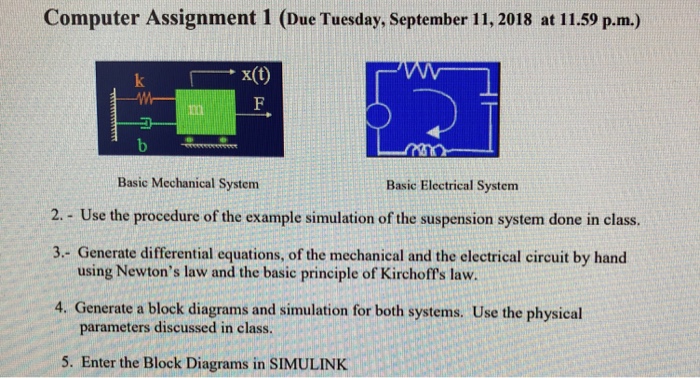 Solved Computer Assignment 1 (Due Tuesday, September 11, | Chegg.com