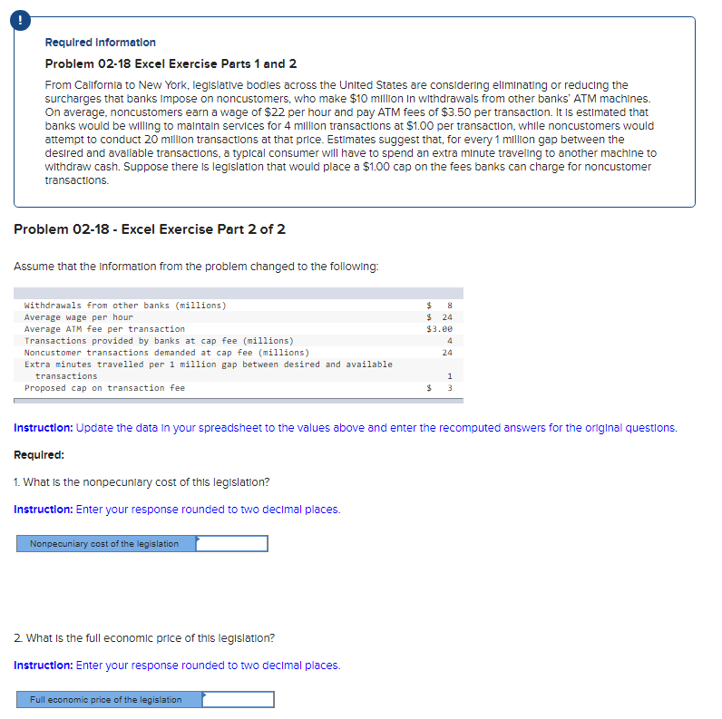 Solved Required InformationProblem 02-18 ﻿Excel Exercise | Chegg.com