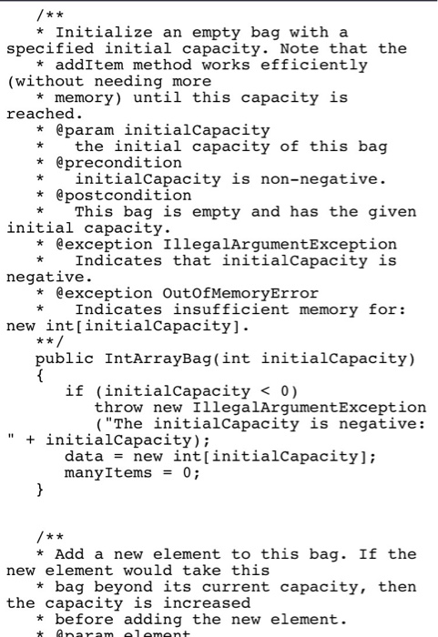 Solved So this is a lab for Java and has to do with bags, if | Chegg.com